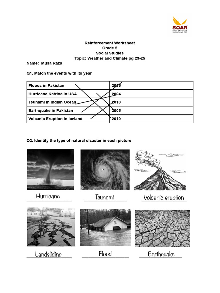Grade 5 Social Studies: Weather & Climate Worksheet | PDF