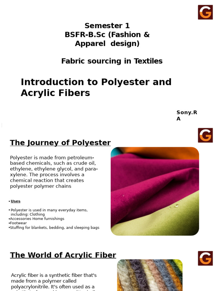 Introduction to Polyester and Acrylic Fibers | PDF | Polyester | Textiles