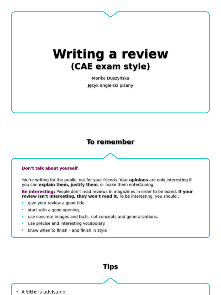 Writing a Review | PDF