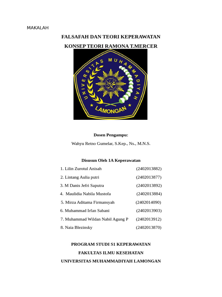 MAKALAH - FALSAFAH (1) Ramona T.Mercer | PDF