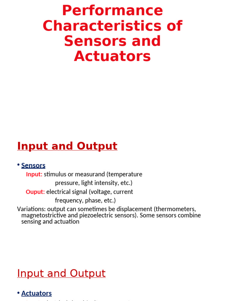 Characteristics of Sensors and Actuators Lect04 Lect05 | PDF | Electrical Impedance | Sensor