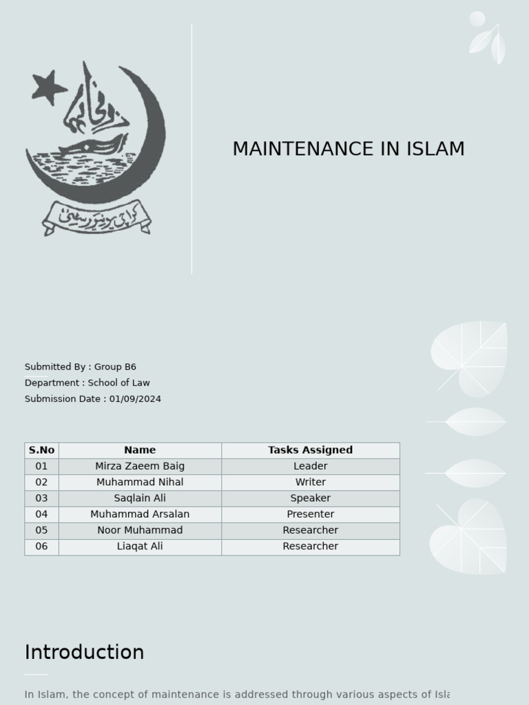 Maintenance in ISLAM | PDF | Lawsuit | Abrahamic Religions