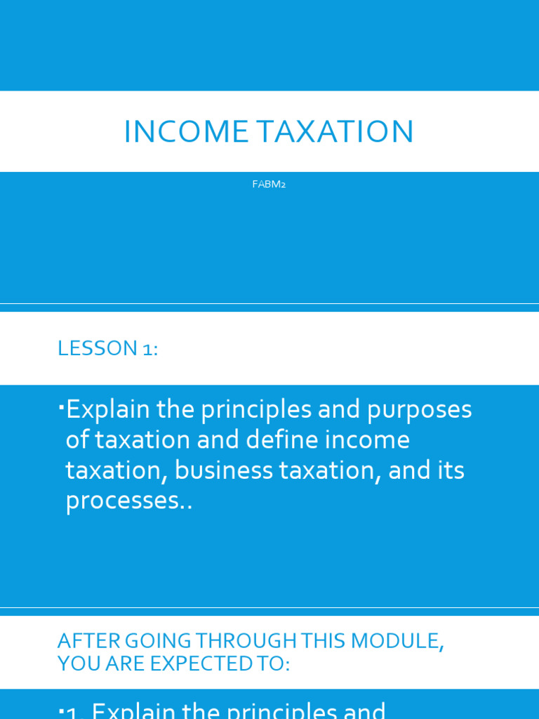 Income Taxation | PDF
