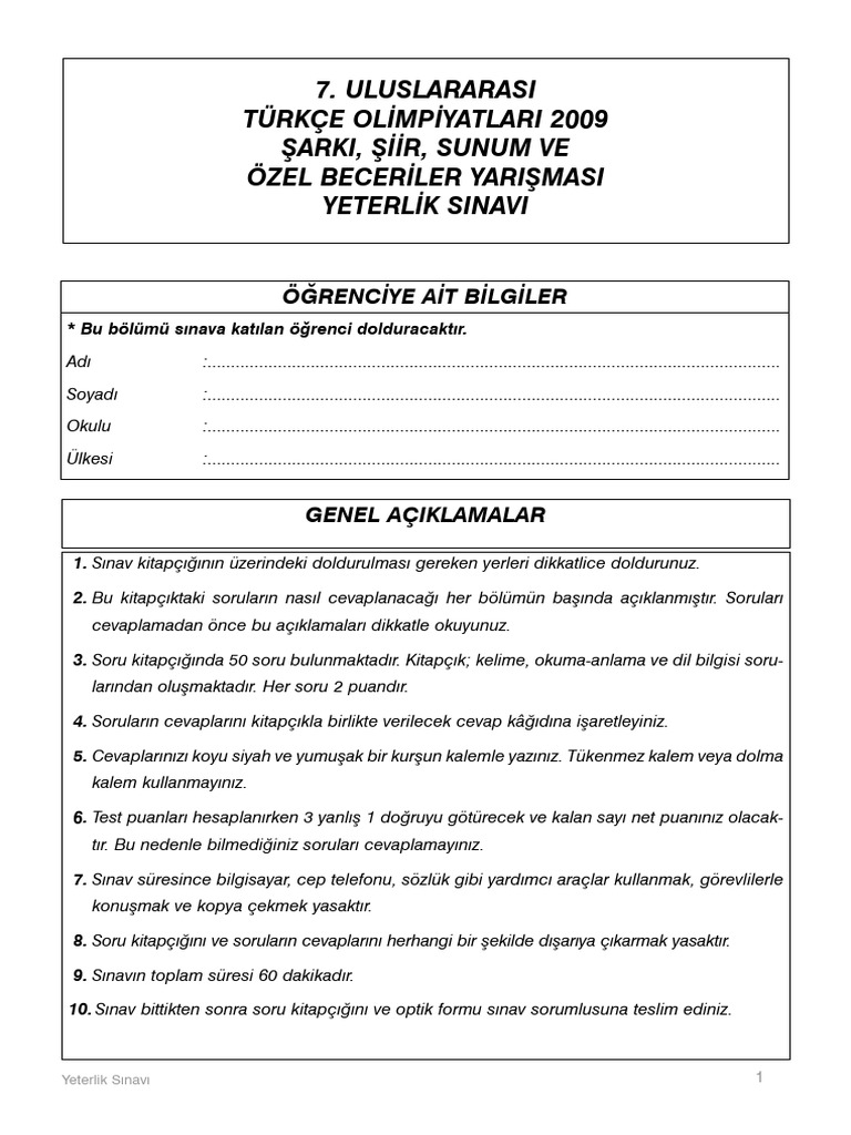 Yeterlik Sinavi | PDF