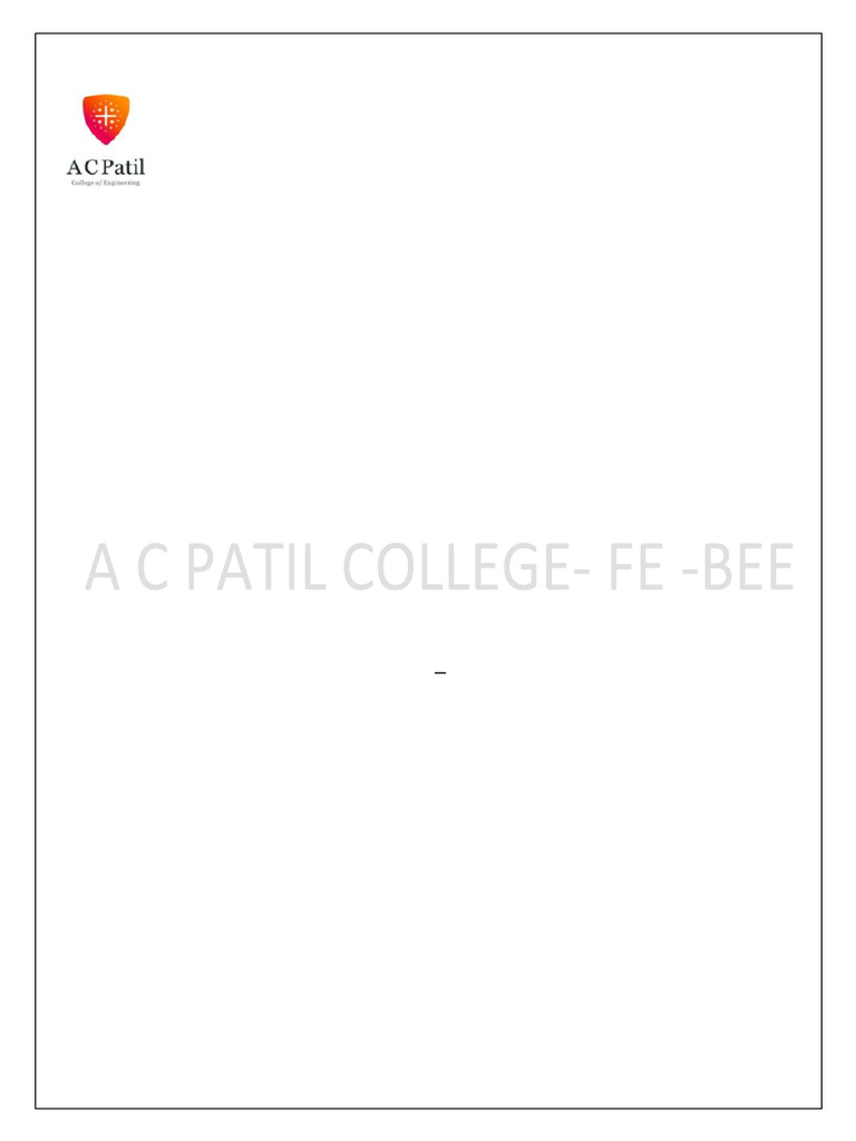 Bee Lab Manual July 2024 Sem-1 | PDF | Resistor | Capacitor