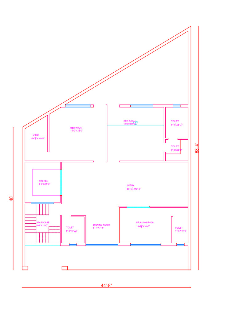 68'x44' House Plan 2 | PDF