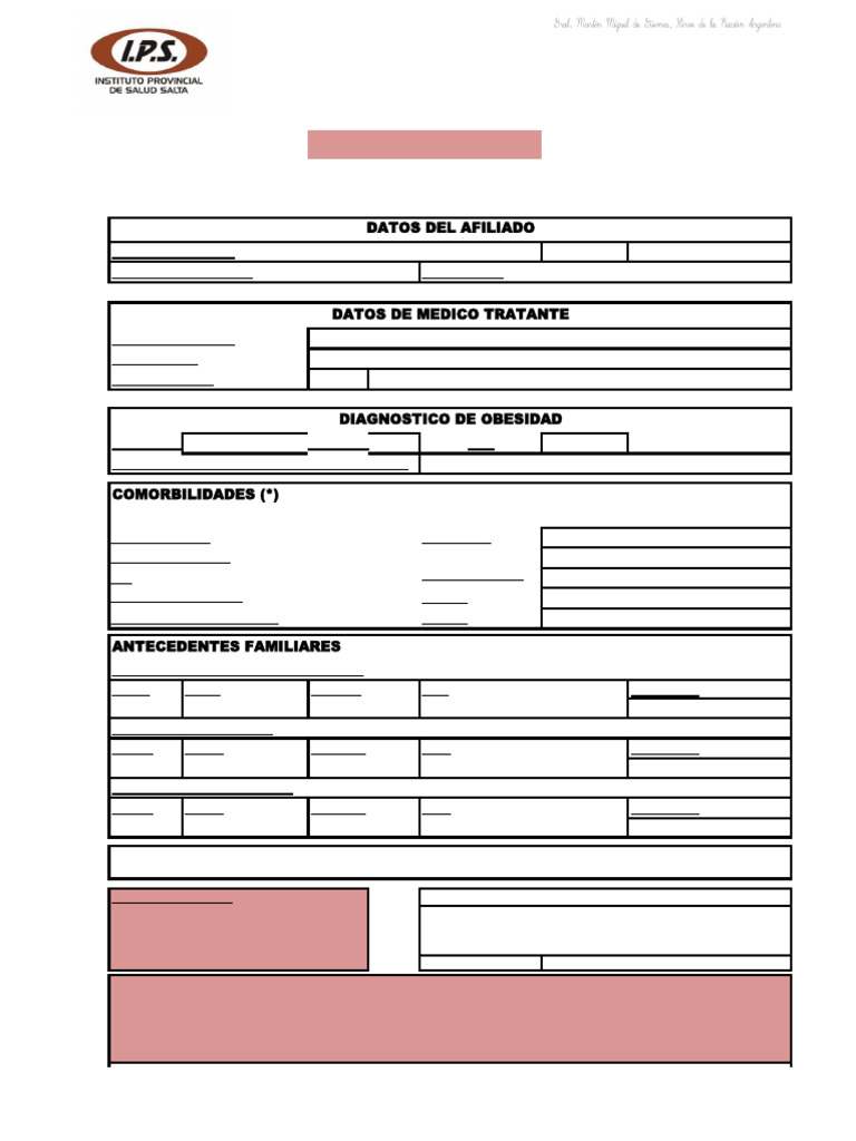 Formulario 1a Ips | PDF | Obesidad | Enfermedades y trastornos