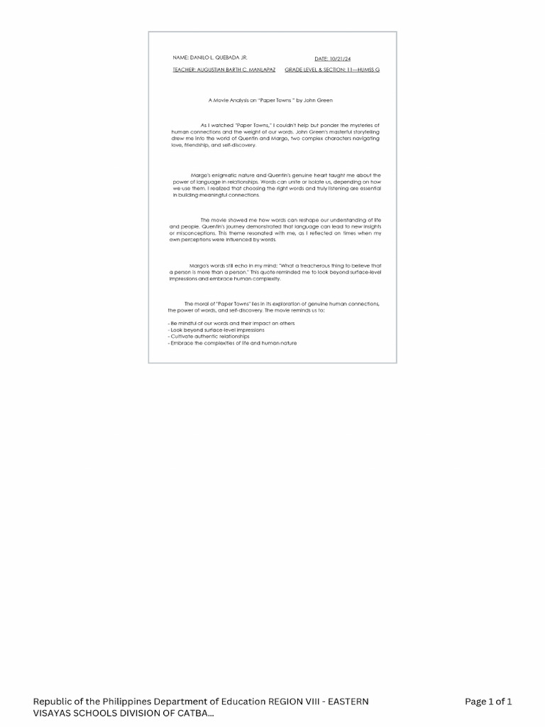 Republic of The Philippines Department of Education REGION VIII EASTERN V - 20241021 - 094304 ...