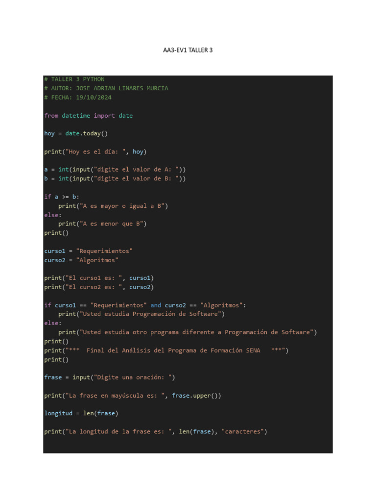 AA3-EV1 Taller 3 | PDF