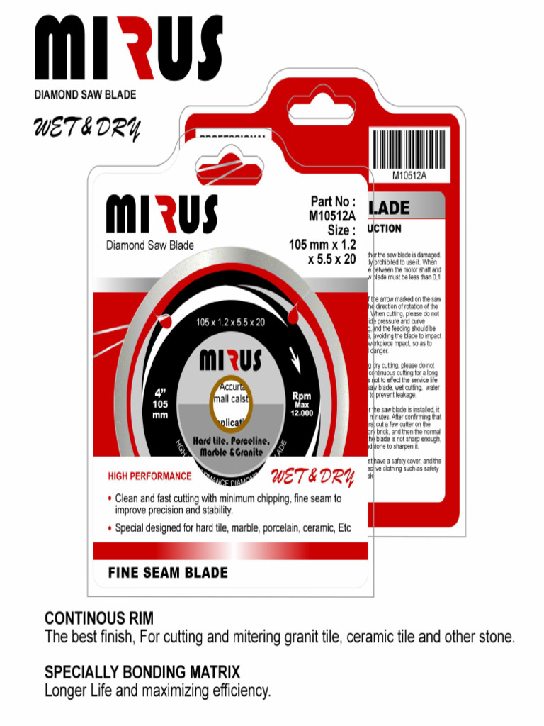 MIRUS Mata Potong Diamond Untuk Granit Premium 2 | PDF