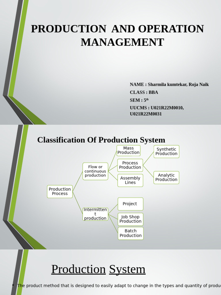 Classification of Production Systems | PDF | Oil | Secondary Sector Of ...