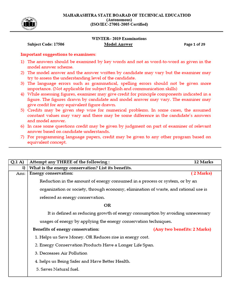 2019 Winter Model Answer Paper (Msbte Study Resources) | PDF | Transformer | Electric Motor