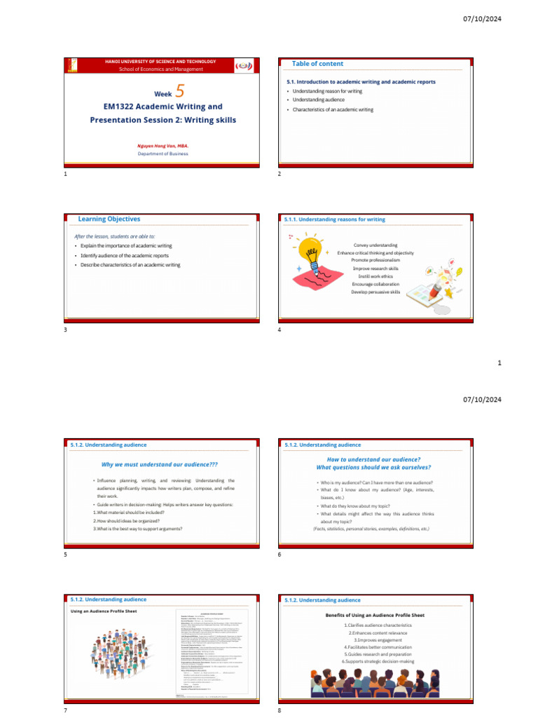 AWP Understanding Audiences & Characteristics of Academic Writing | PDF ...