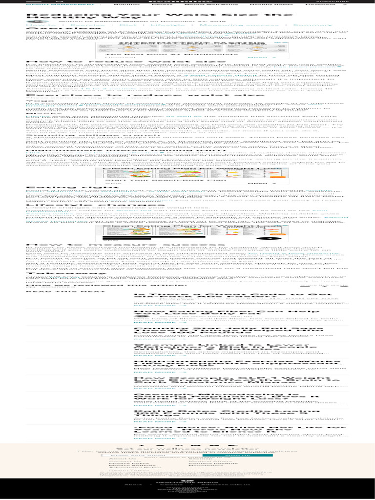 How To Reduce Waist Size Eating Healthy and Exercise | PDF | Weight ...