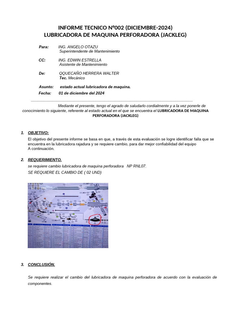 BL-3737 Solicitud de Lubricadora - Jackleg (RGR) | PDF