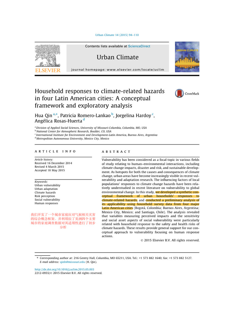 3.household Responses To Climate-Related Hazards | PDF | Risk | Hazards