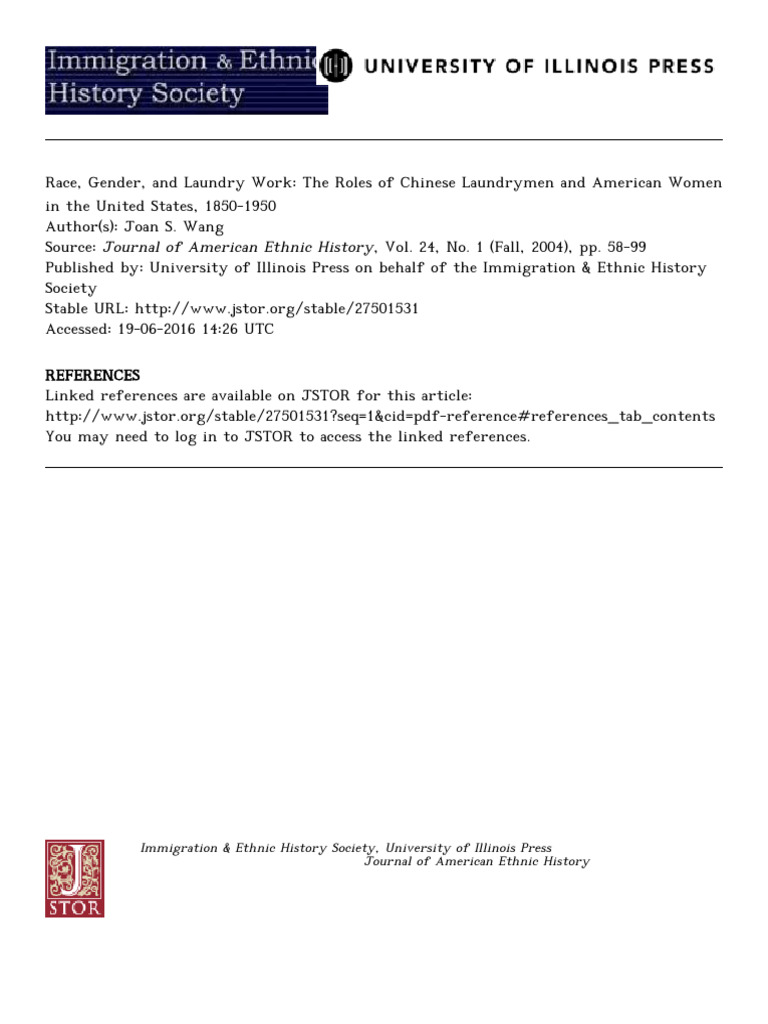Chinese Laundrymen and American Women Roles | PDF | Shirt | Domestic Worker