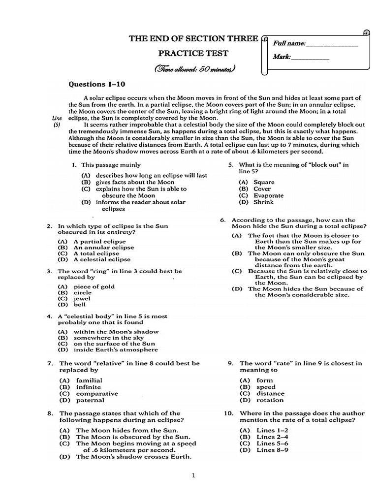 THE END OF SECTION THREE | PDF