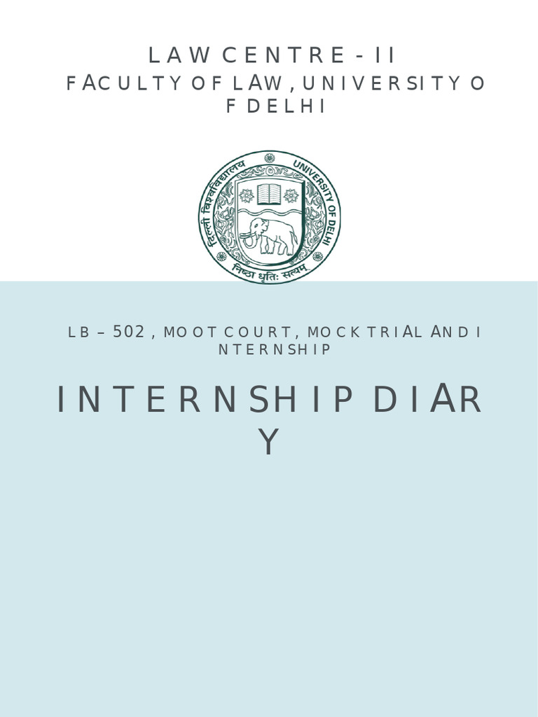 Law Internship Diary | PDF | Magistrate | Common Law