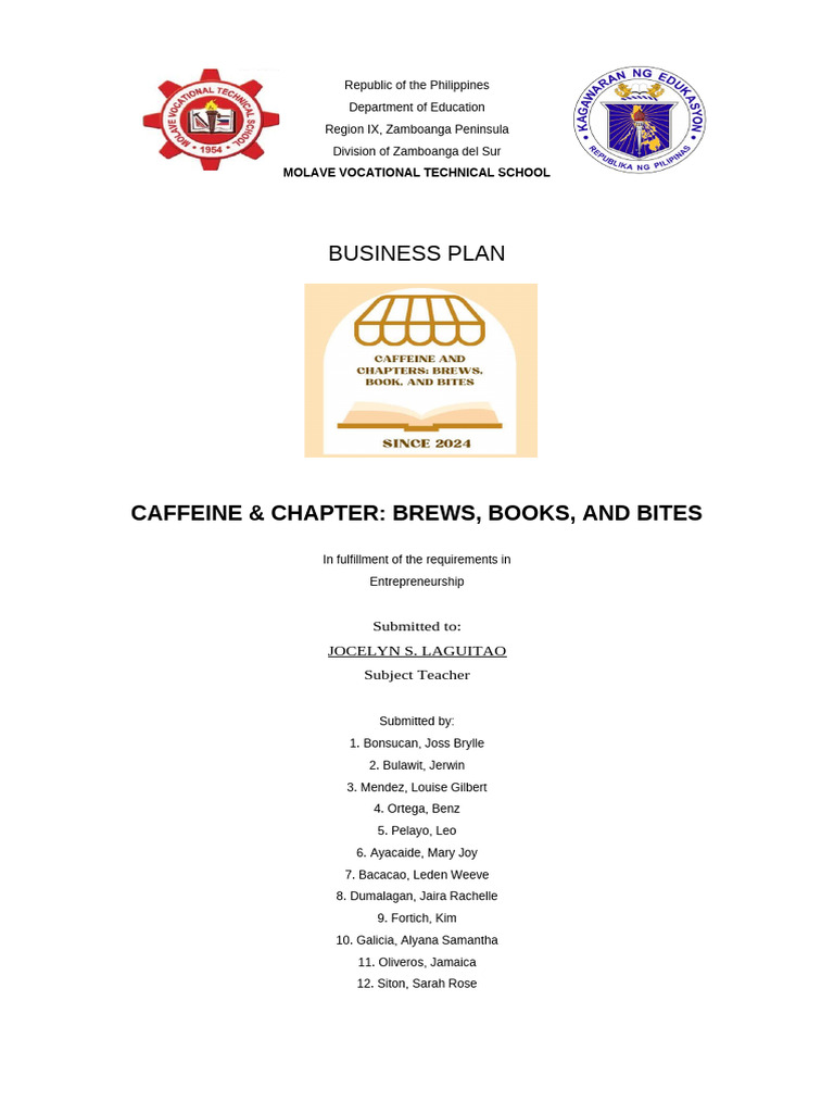 Group 1 Business Plan Final | PDF | Coffee | Expense