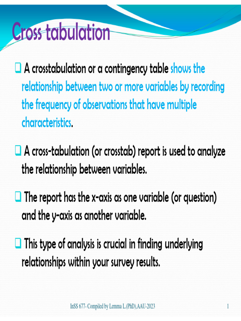 Cross-Tabulation and Data Transformation in SPSS | PDF | Spss | Applied Mathematics