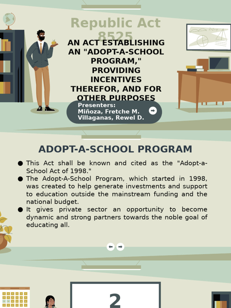 RA 8525 - Adopt-a-School Program | PDF | Tax Deduction