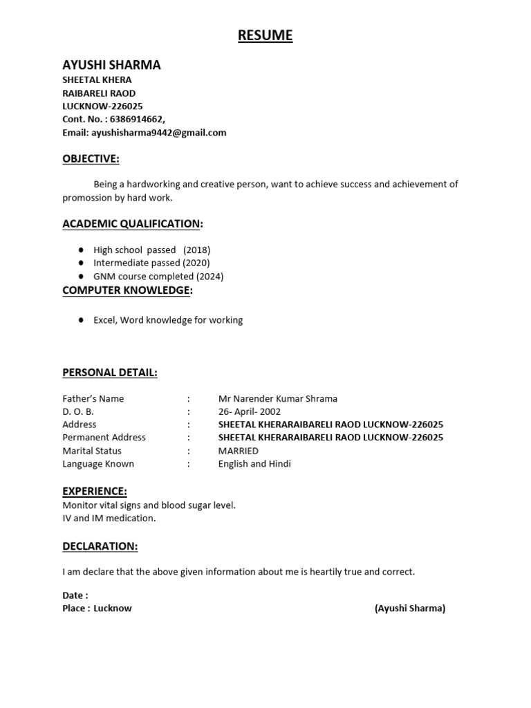 Ayushi Sharma - Resume | PDF