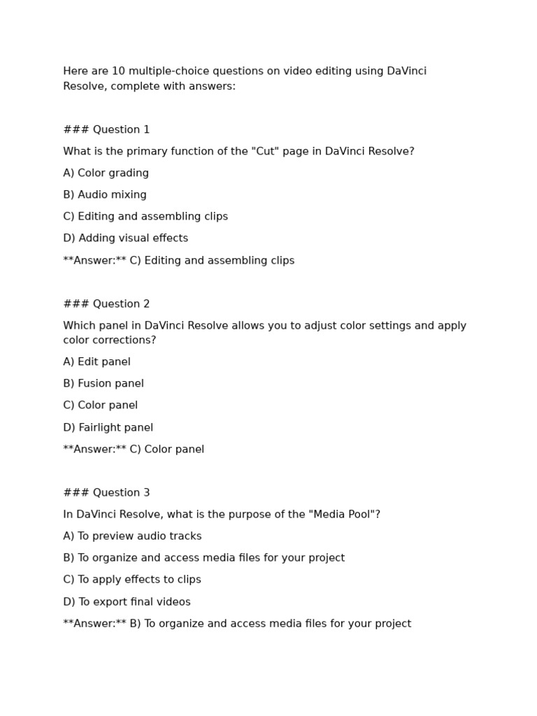 Davinci Resolve Question | PDF | Computing | Software