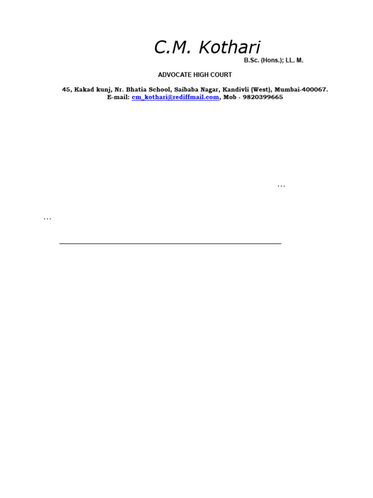 Prothonotary and Senior Master Letter | PDF