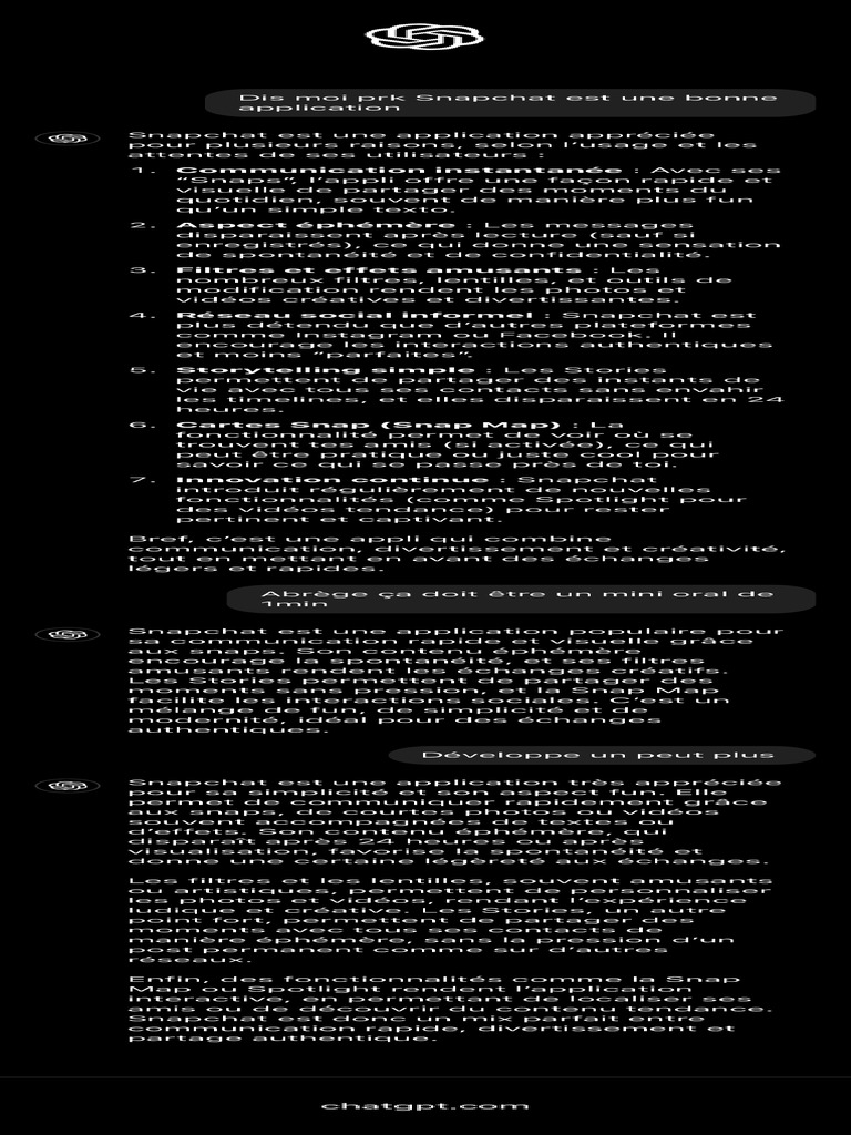 Pourquoi Utiliser Snapchat 2 | PDF
