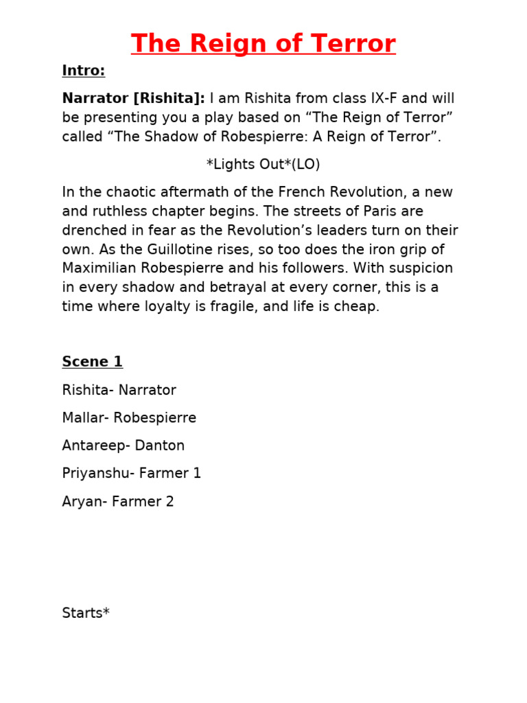 The Reign of Terror | PDF | Maximilien Robespierre | Reign Of Terror