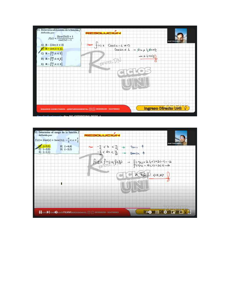 4ta Practica - Cepre Uni - Solucionario | PDF