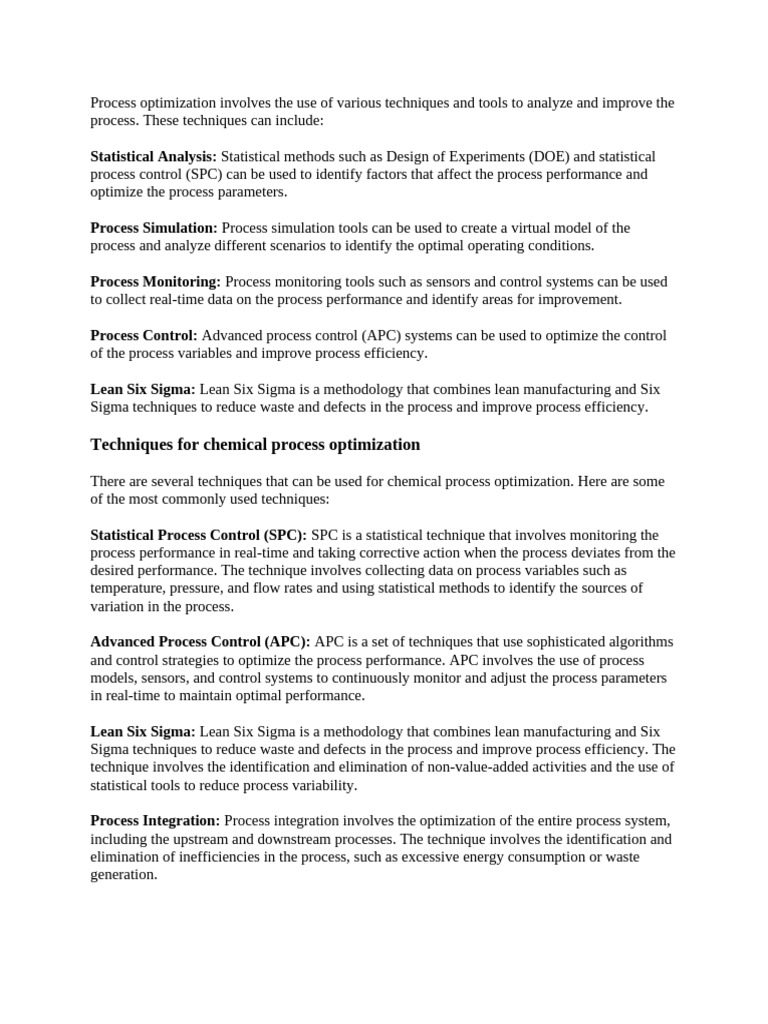Process optimization | PDF | Statistics | Mathematical Optimization