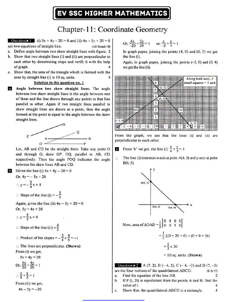 SSC Ev H. Mathematics 11th Chapter Note | PDF