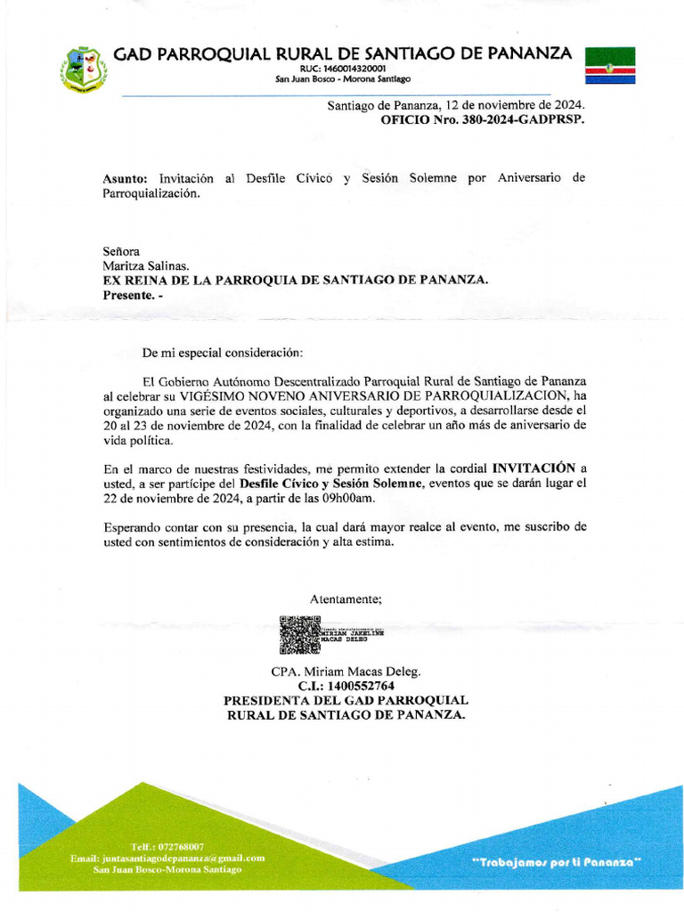 Oficio Maritza Salinas | PDF