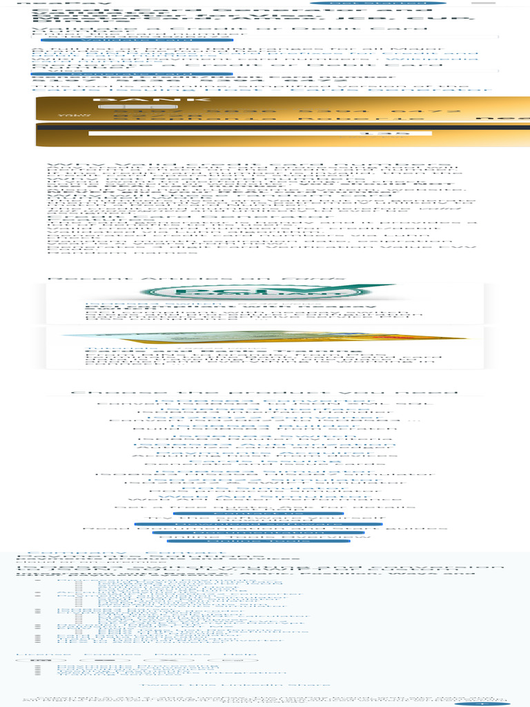 Credit Cards Generator - Credit Card Numbers and Data | PDF | Credit ...