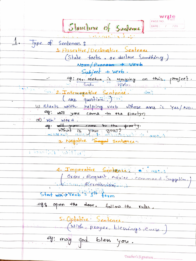 Structure of sentence | PDF