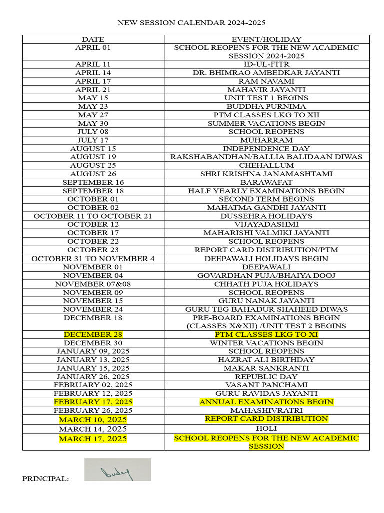 2024-2025 School Session Calendar | PDF | Religious Festivals ...