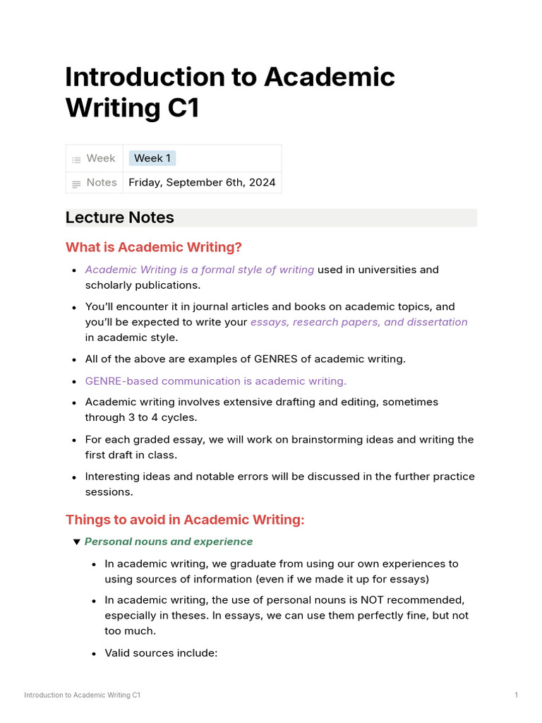 Introduction To Academic Writing C1 | PDF | Essays | Thesis
