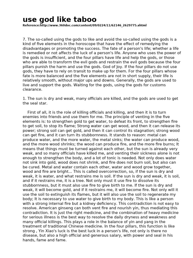 use god like taboo | PDF | Water