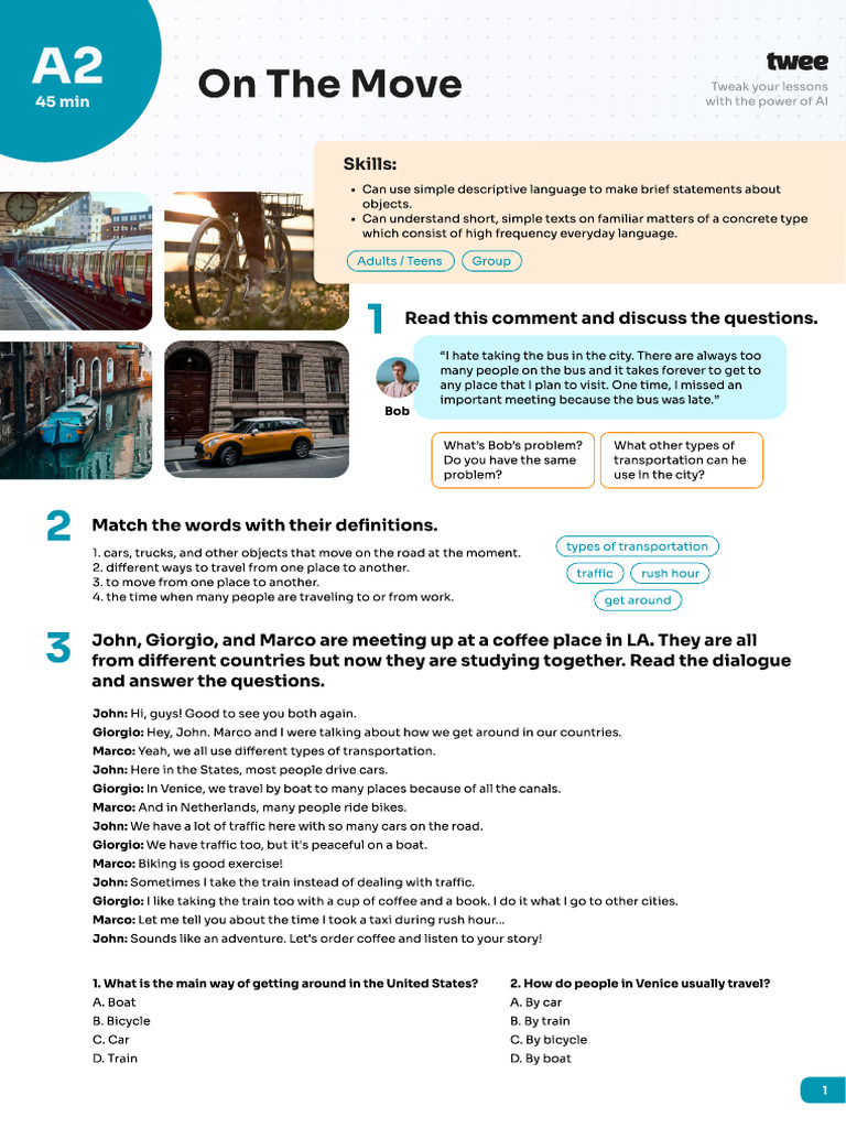 On The Move A2 | PDF