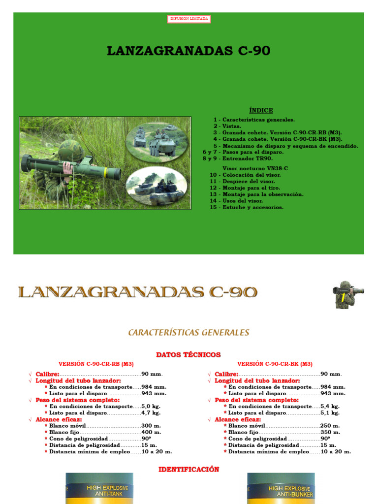 Lanzagranadas C-90: Especificaciones y Uso | PDF | Armas de fuego ...