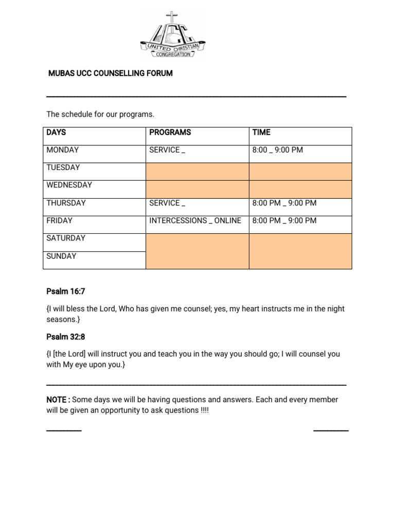 Mubas Ucc Counselling Forum | PDF