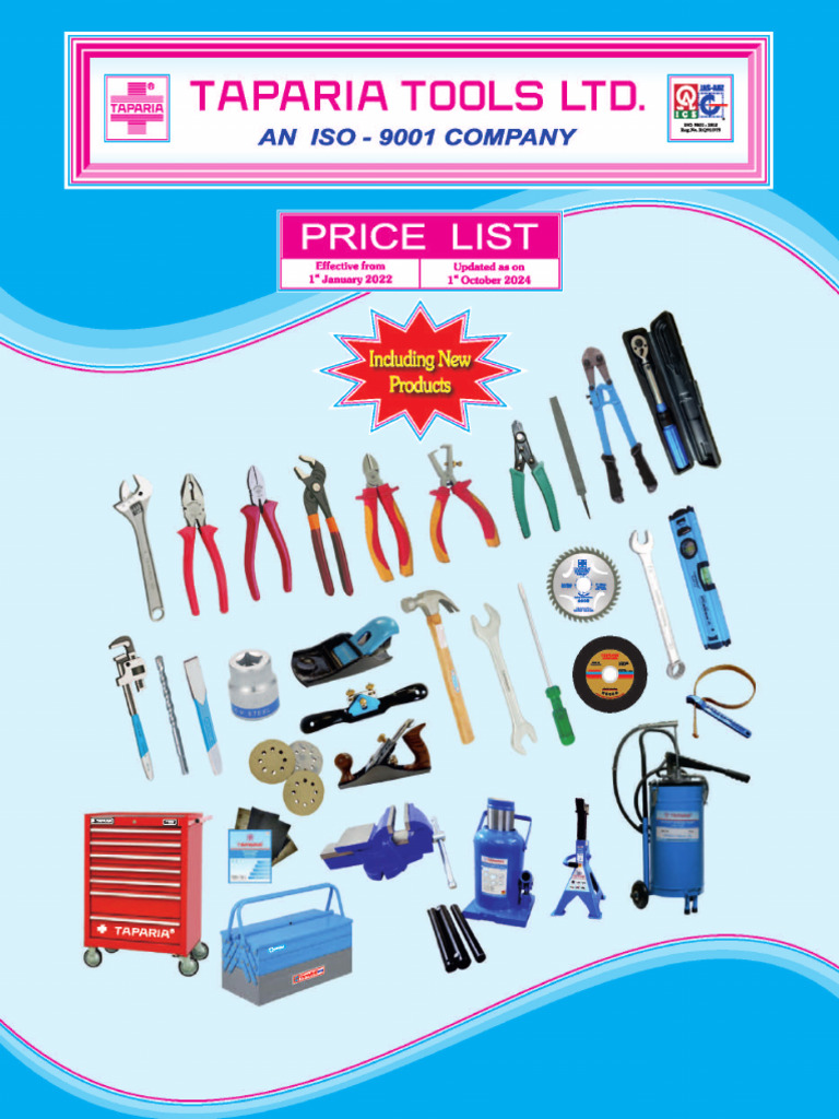 Taparia Tools Price List Oct 2024 | PDF