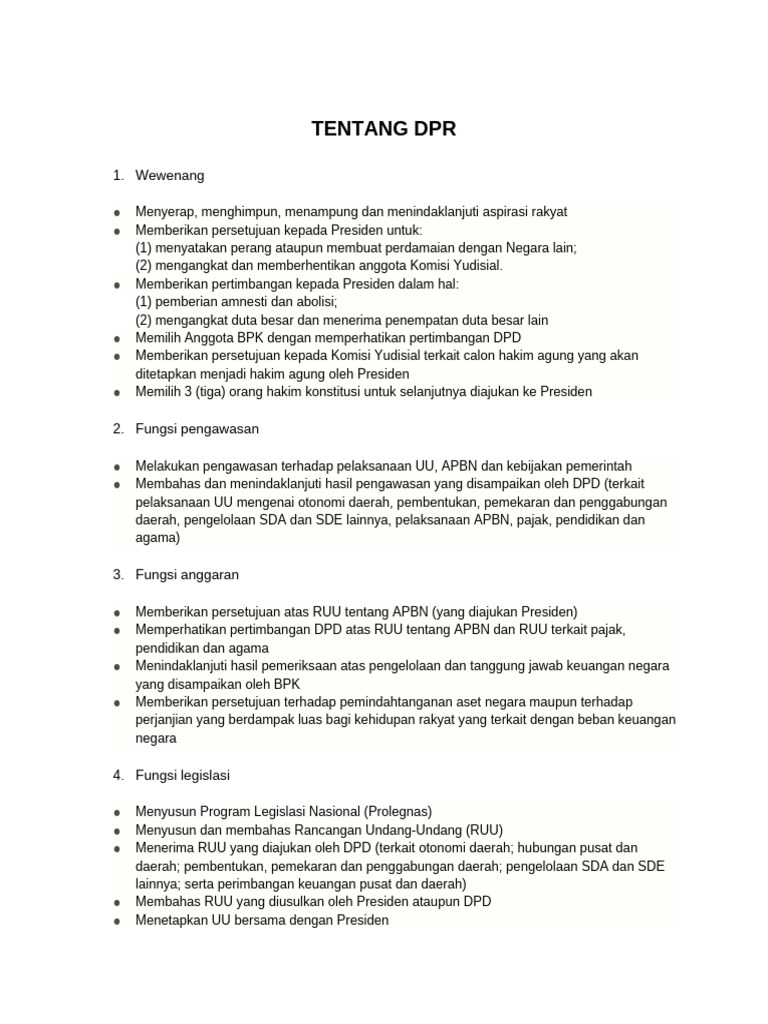 Tentang DPR | PDF