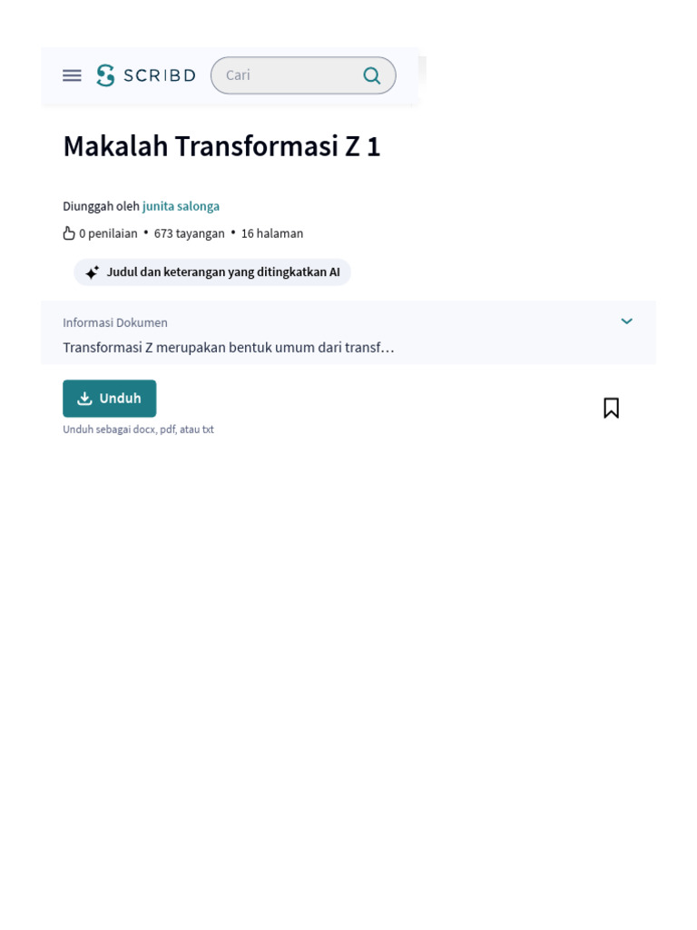 Makalah Transformasi Z 1 - PDF | PDF