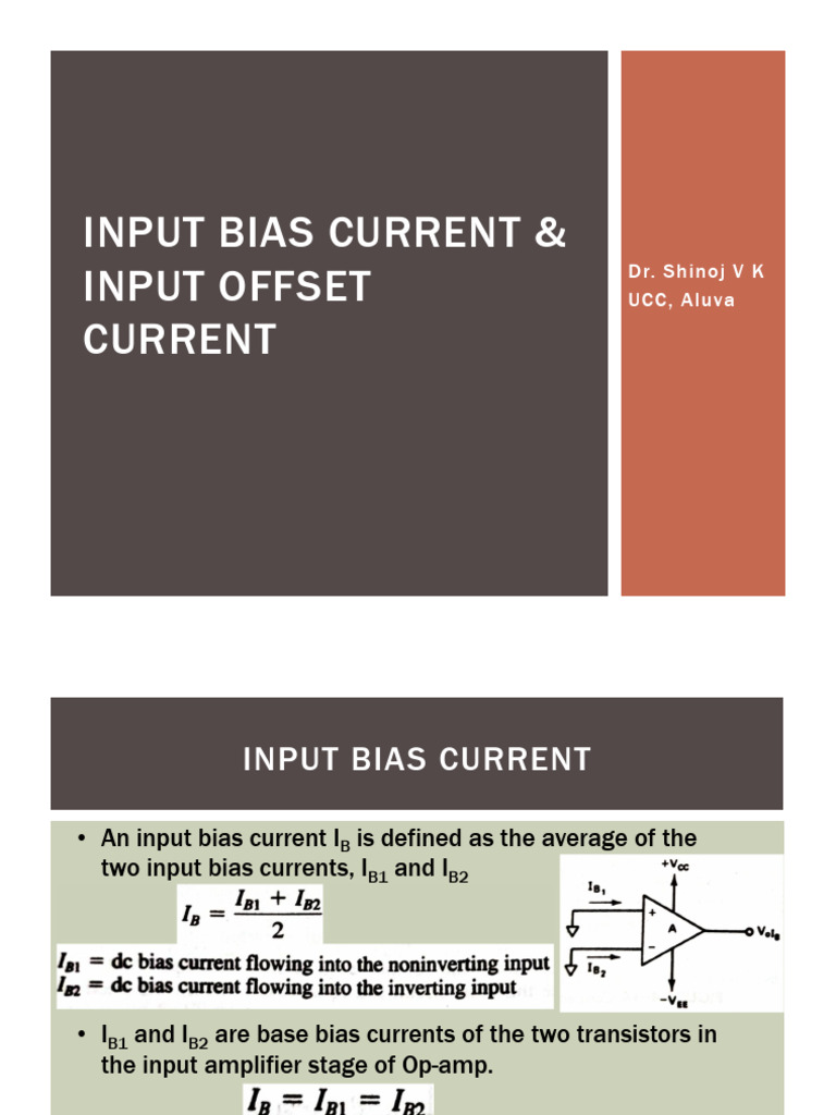 Op-Amp Bias Current Analysis | PDF | Operational Amplifier | Amplifier