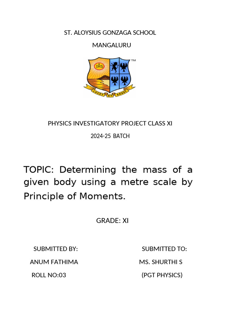 Physics-Investigatory-Project-Group-1 (3) (1) NEW | PDF | Weight | Mass