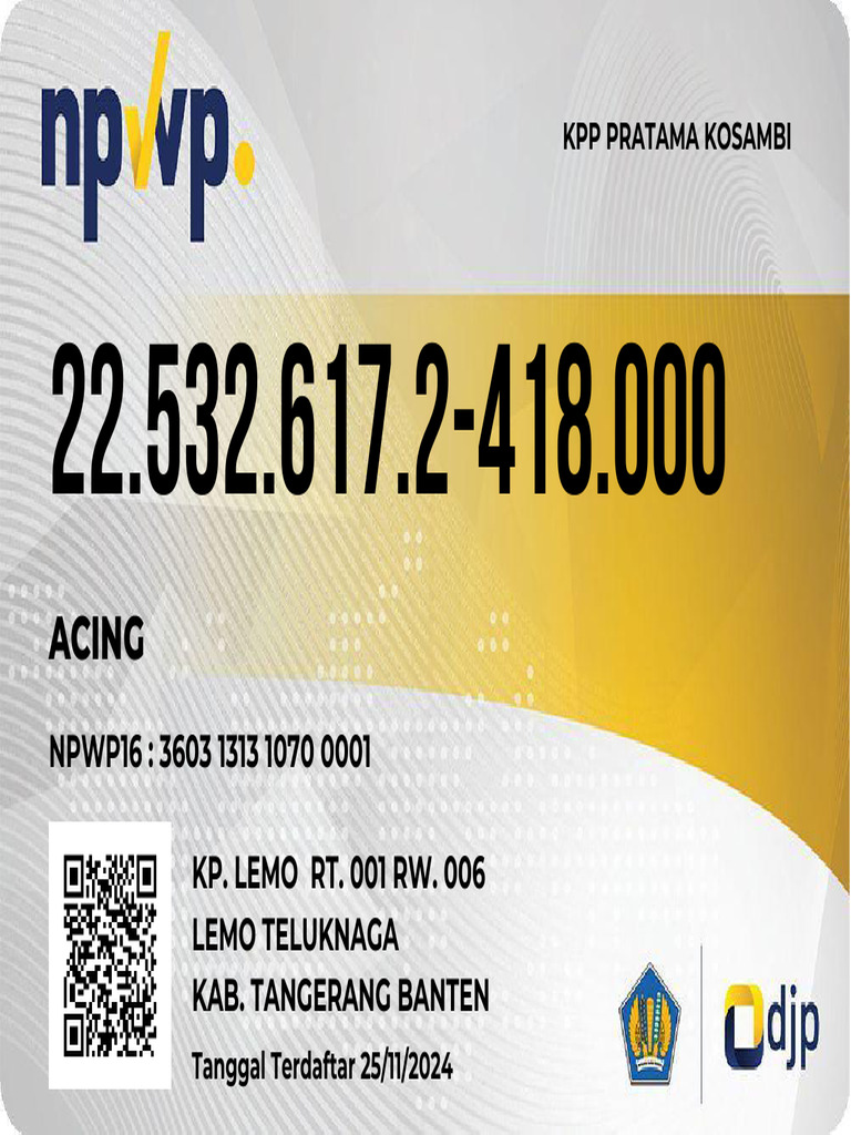 Npwp Acing | PDF