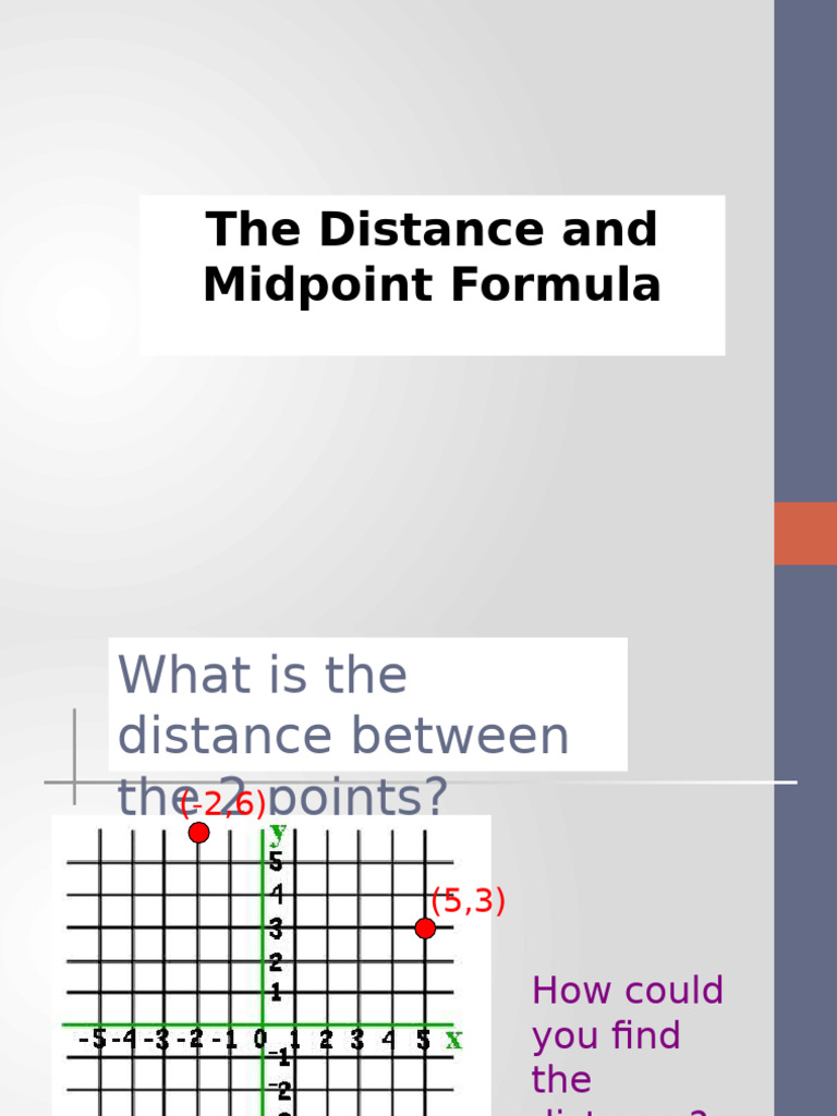 Distance and Midpoint Formulas Powerpoint | PDF | Elementary Geometry ...